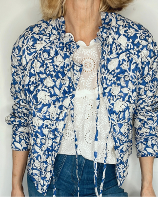 Clem Cotton Quilted Jacket - Indigo – 46 Stitch